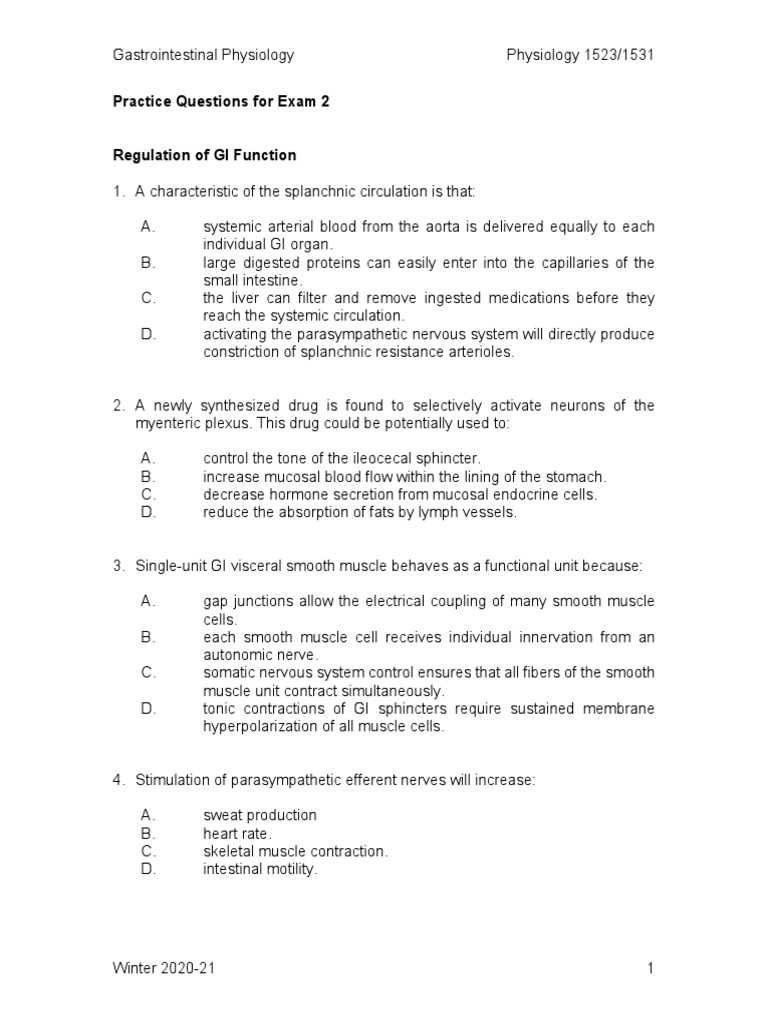 Practice GI Questions | Download Free PDF | Stomach | Digestion