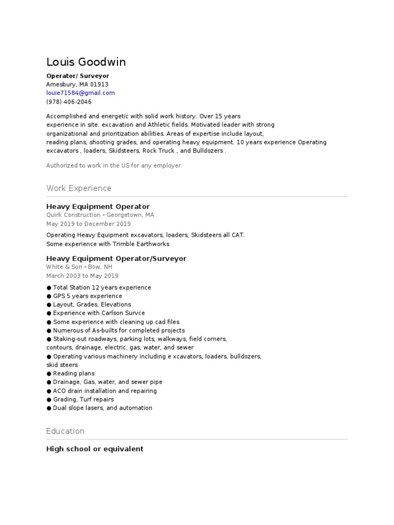 Louis Goodwin: Work Experience | PDF