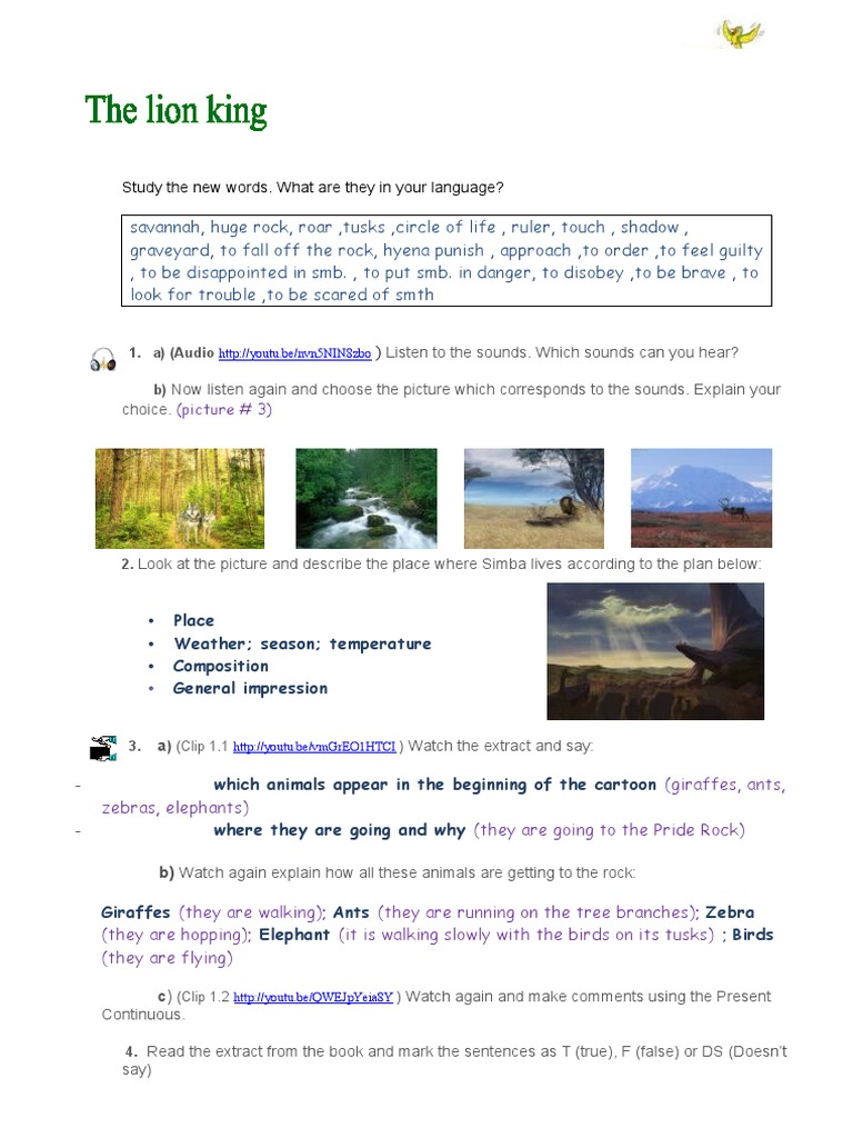 The Lion King Teachers 39 Copy With Keys and Links Teacher Switcher | PDF