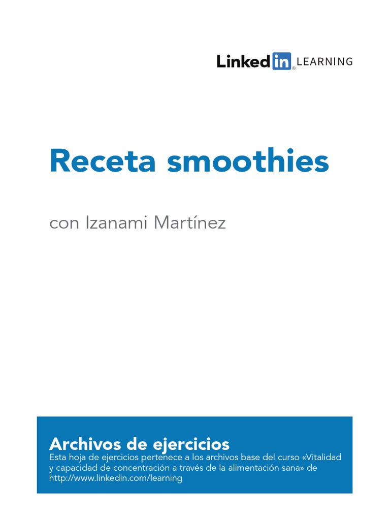 Receta Smoothies | PDF | Cocina vegana | Frutas comestibles