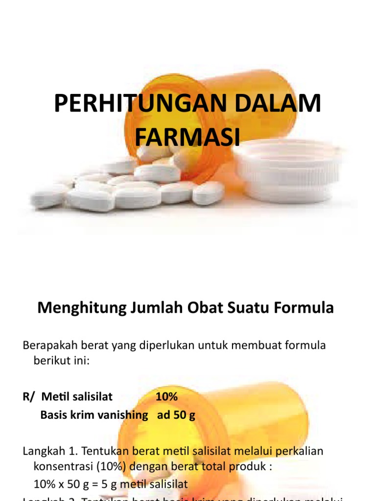 Contoh Perhitungan Dalam Farmasi | PDF