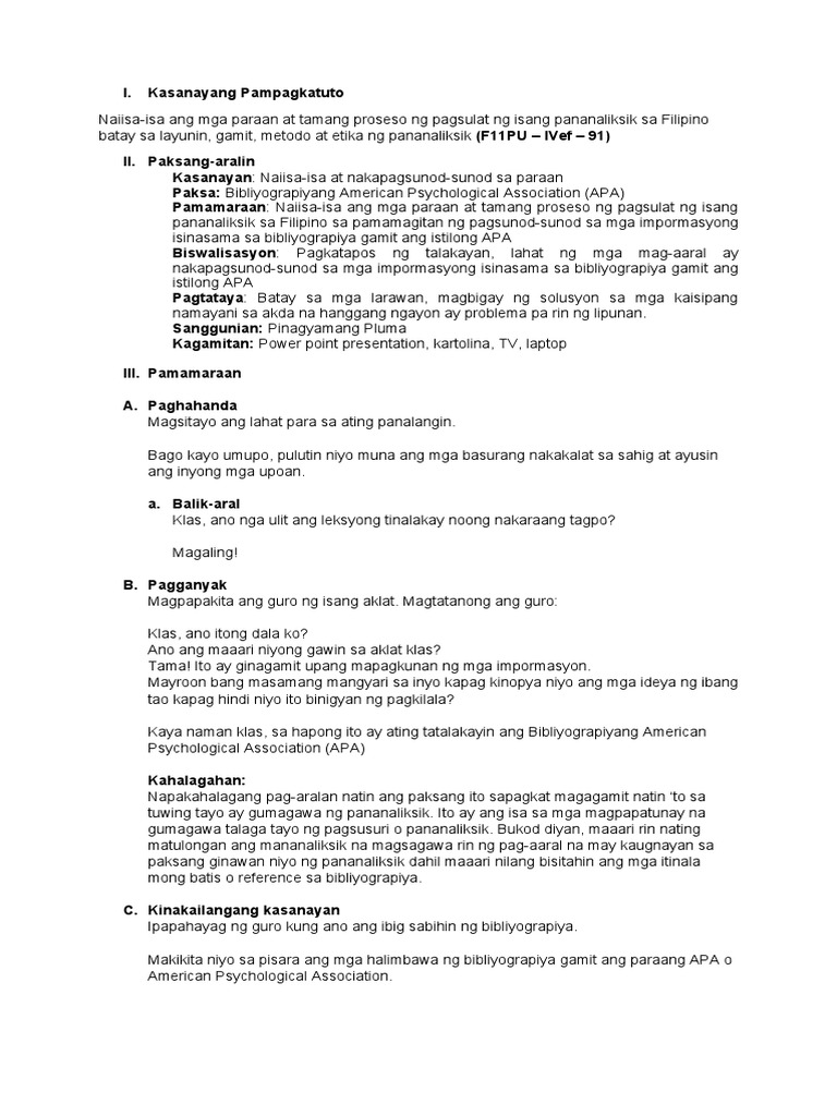 Lesson Plan SHS | PDF