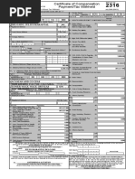 BIR Form 2316 Sample Completion Guide | PDF | Withholding Tax | Employment