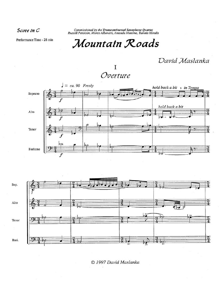 Mountain Roads Full Socre PDF | PDF