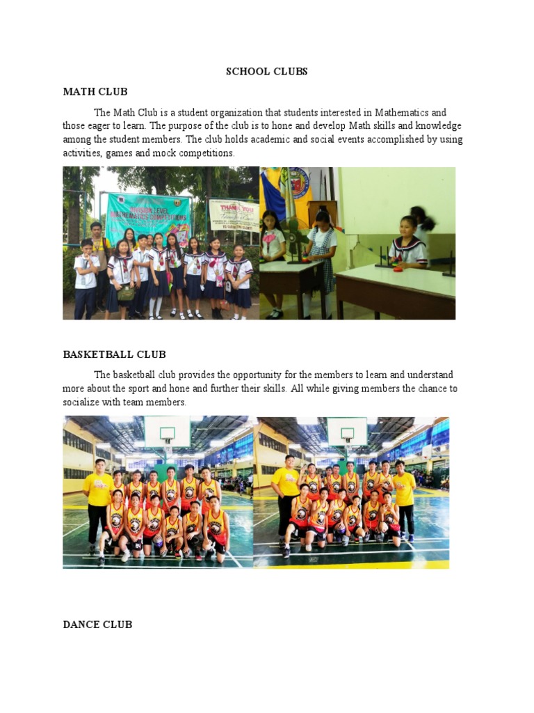 School Clubs Math Club | PDF | Career & Growth