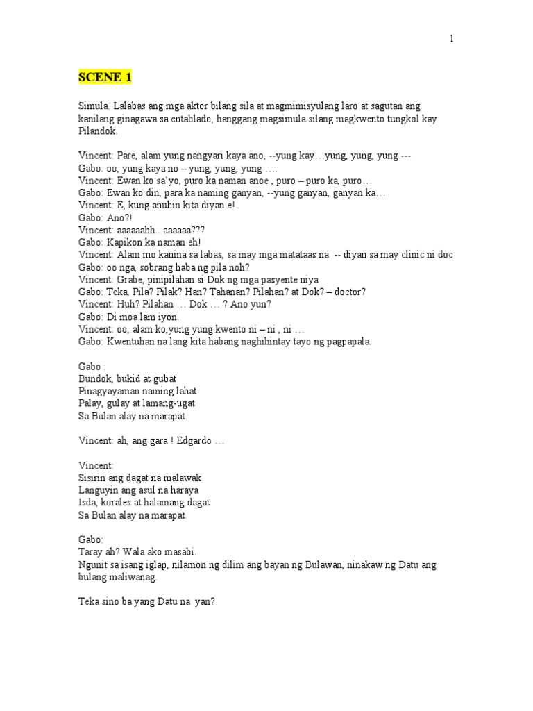 Pilandok Script Copy 1 | PDF