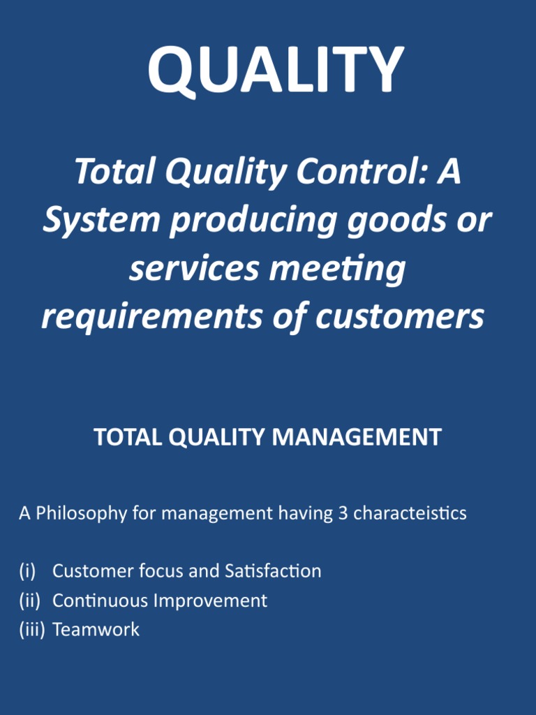 Unit 1 QM | PDF | Quality (Business) | Quality Management