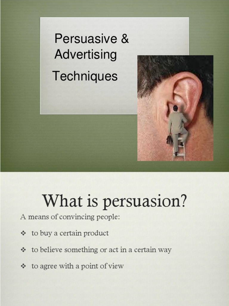Persuasive Advertising Techniques Explained | PDF | Career & Growth