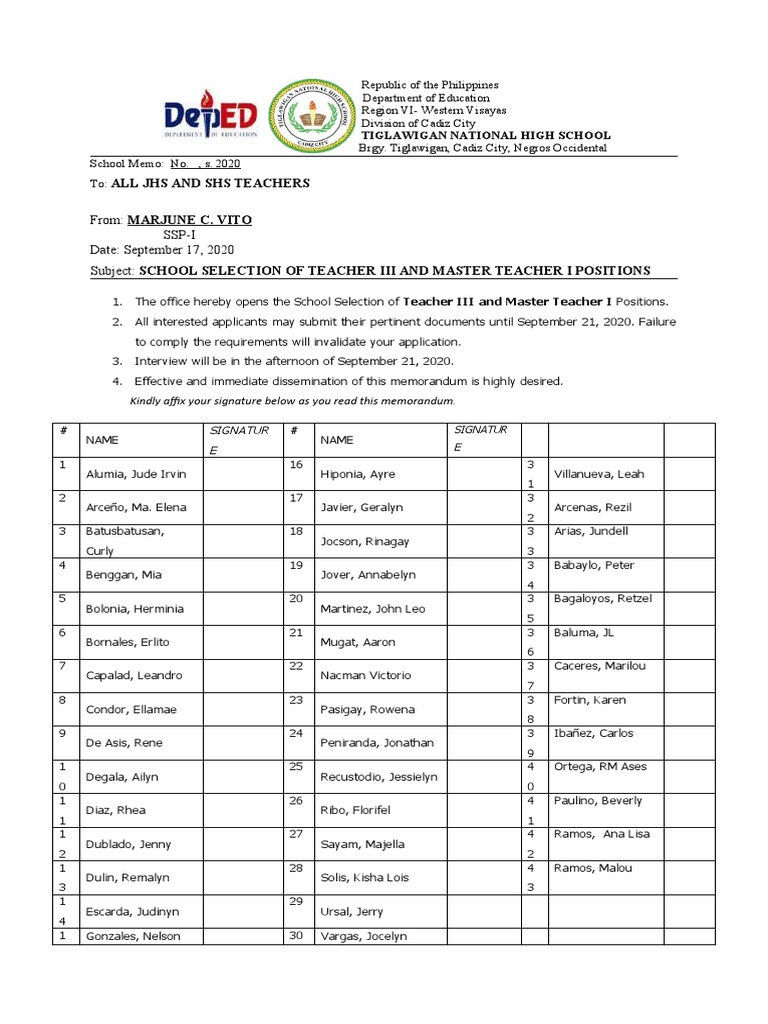 All Jhs and Shs Teachers | PDF