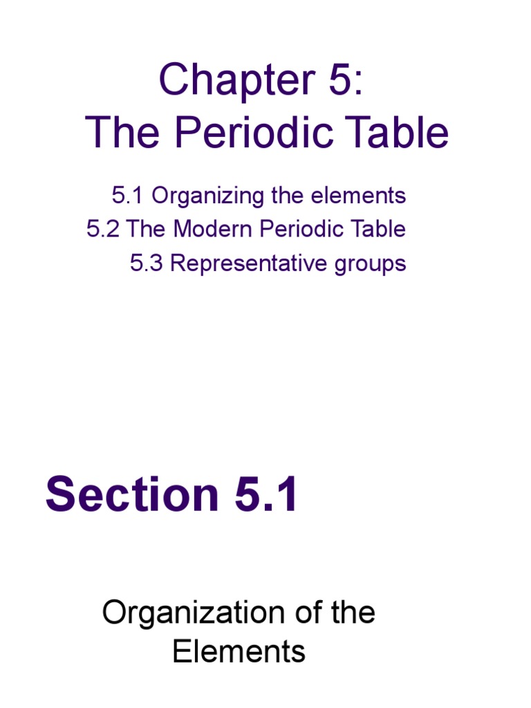 Chapter 5 The Periodic Table | PDF | Metals | Chemical Elements
