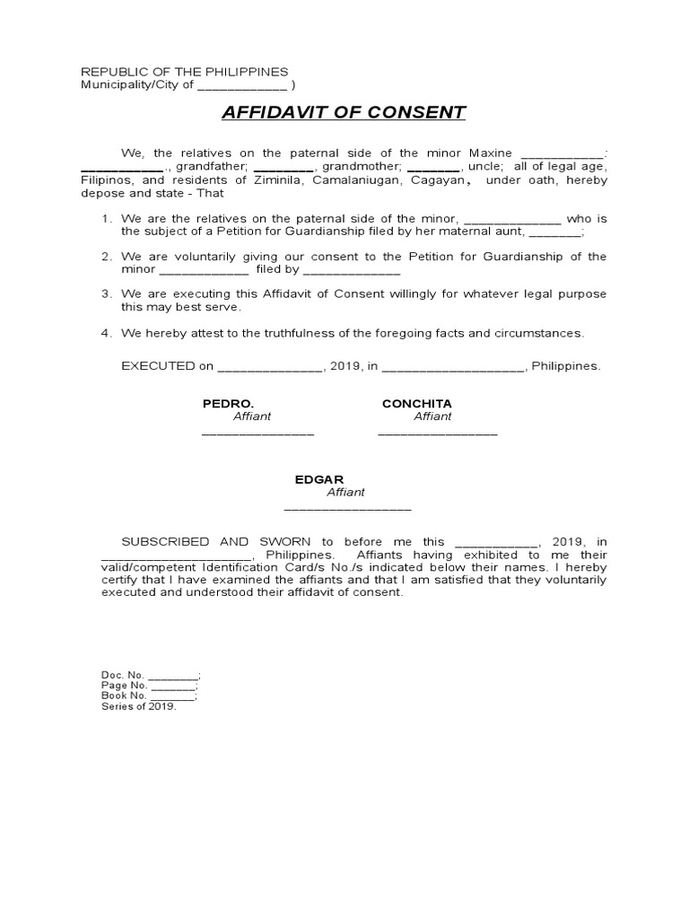 AFFIDAVIT Consent | PDF