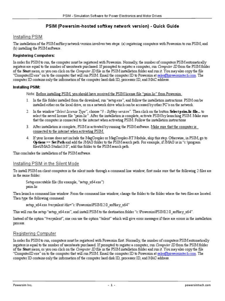 PSIM Installation Guide (PH SK Network) | PDF | Installation (Computer Programs) | Command Line ...