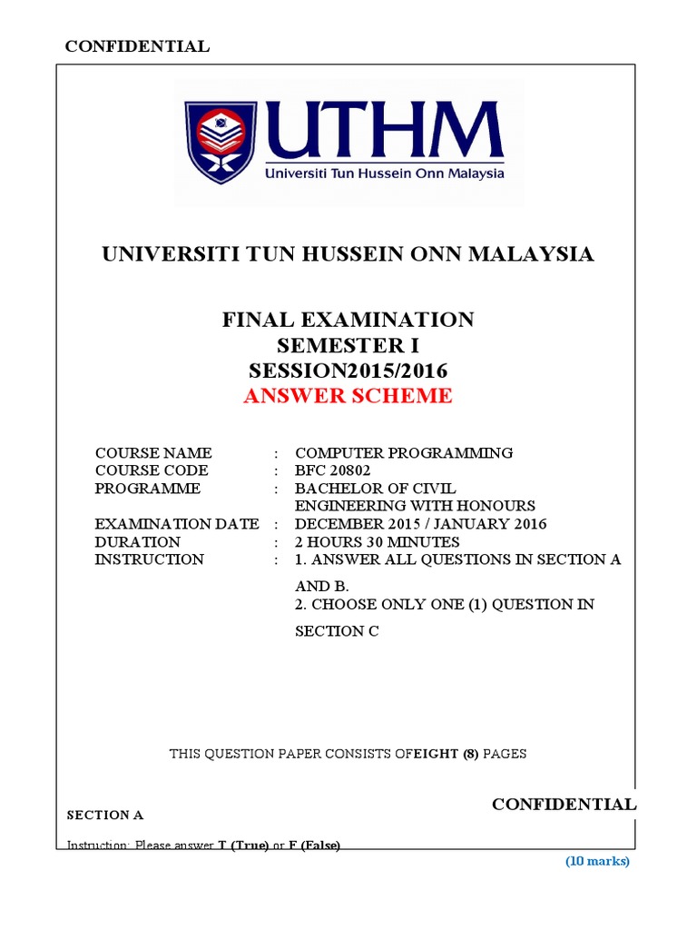 Skema - Final BFC 20802 - 2sept2015 | PDF | Computer Programming | Computer Science