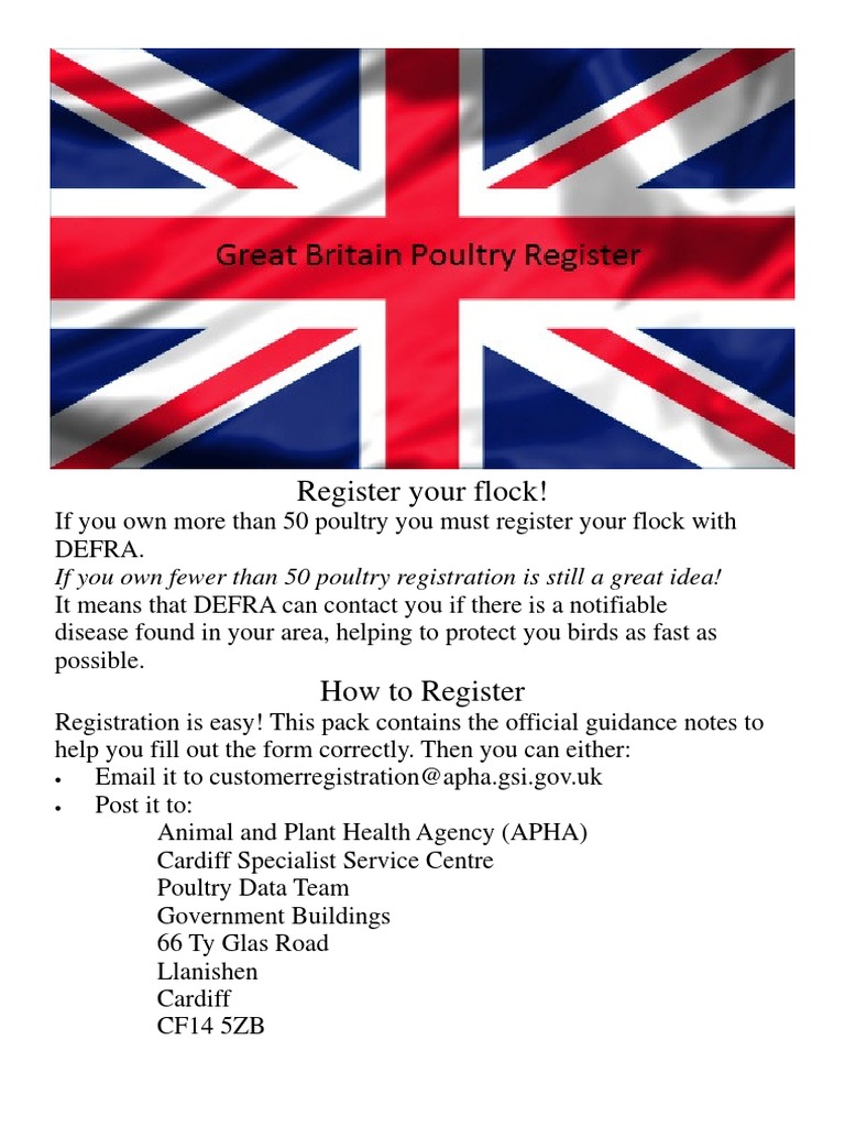 Register Your Flock!: If You Own Fewer Than 50 Poultry Registration Is ...