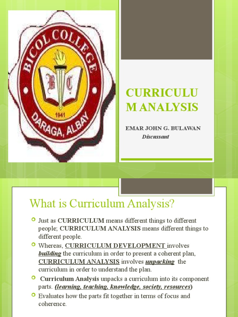 Curriculum Analysis | PDF | Curriculum | Educational Assessment