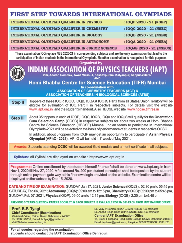 Indian Association of Physics Teachers (Iapt) : First Step Towards ...