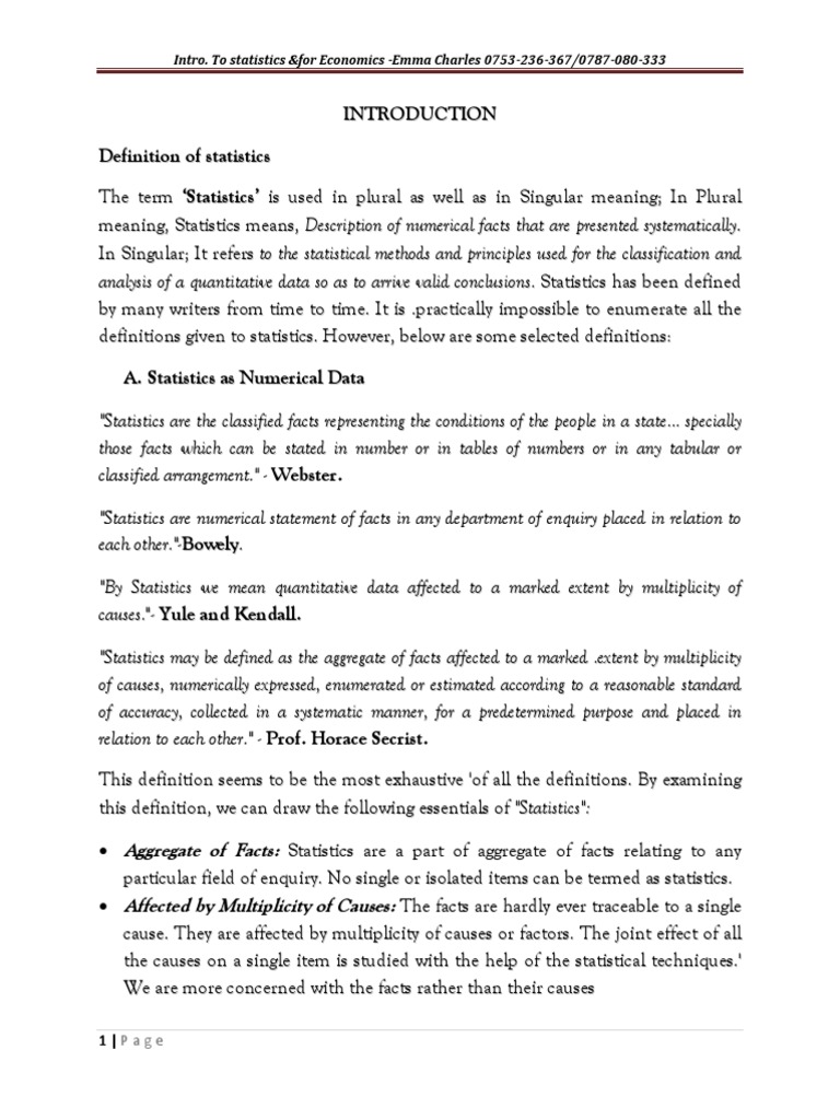 Definition of Statistics | PDF | Statistics | Randomness