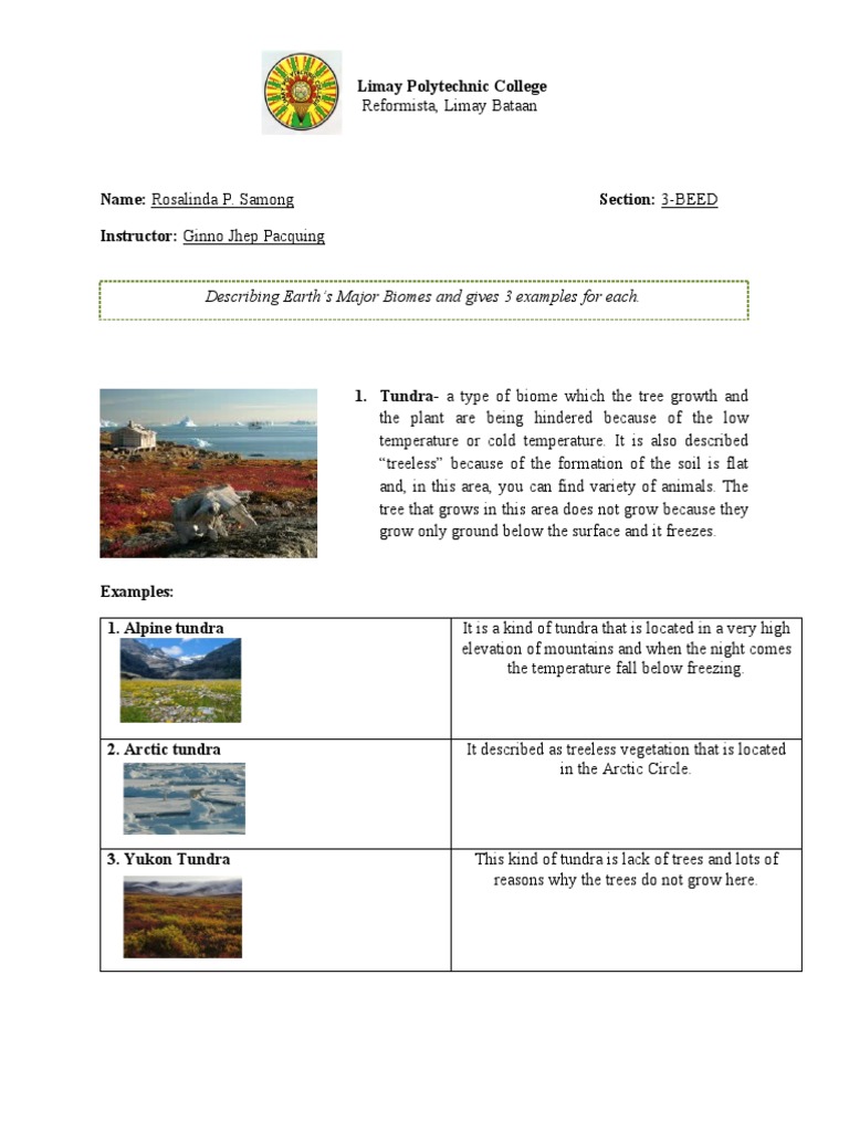 Overview of Earth's Major Biomes | PDF | Temperate Climate | Habitat