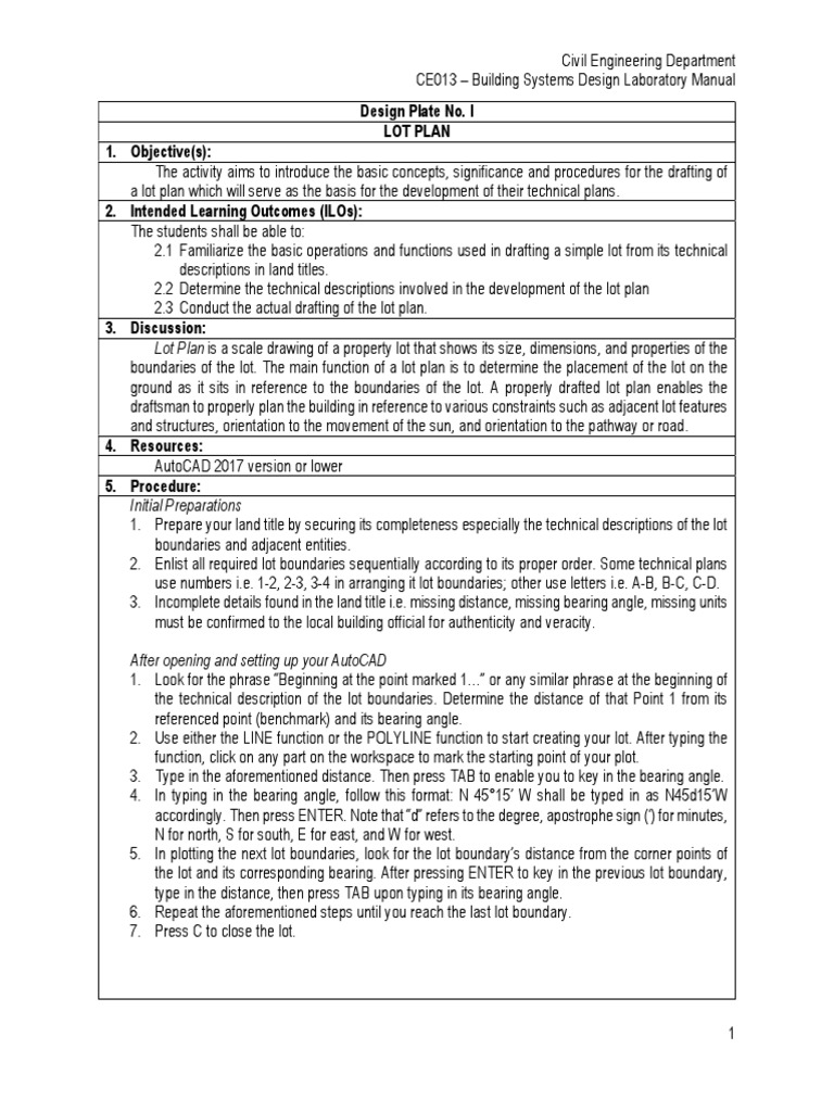 Building System Design Lot Plan | PDF | Information | Technical Drawing