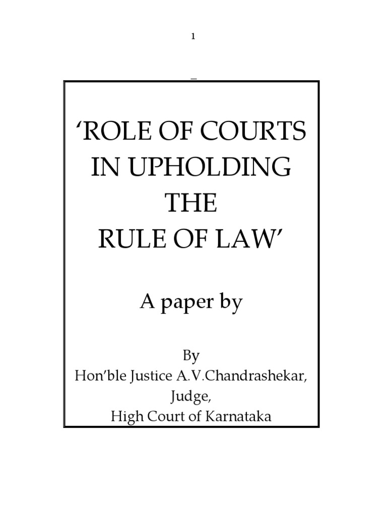 Role of Courts in Upholding Rule of Law | PDF | Judiciaries | Supreme ...