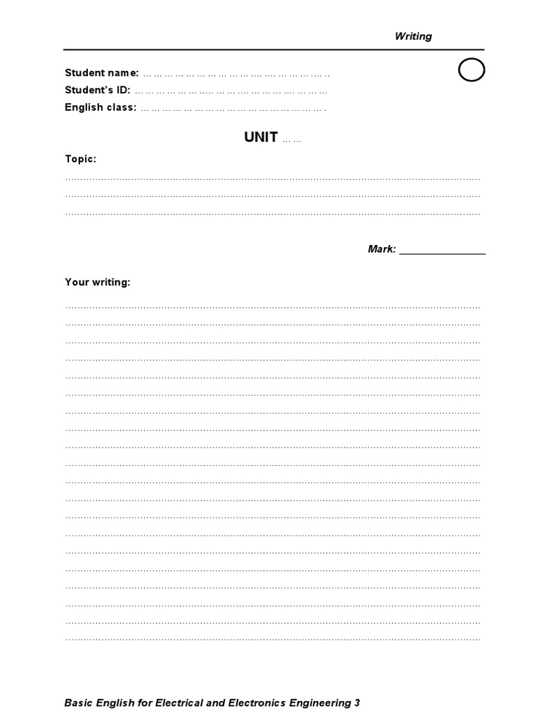 Student Name: . . . .. Student's ID: .. . . English Class | PDF ...