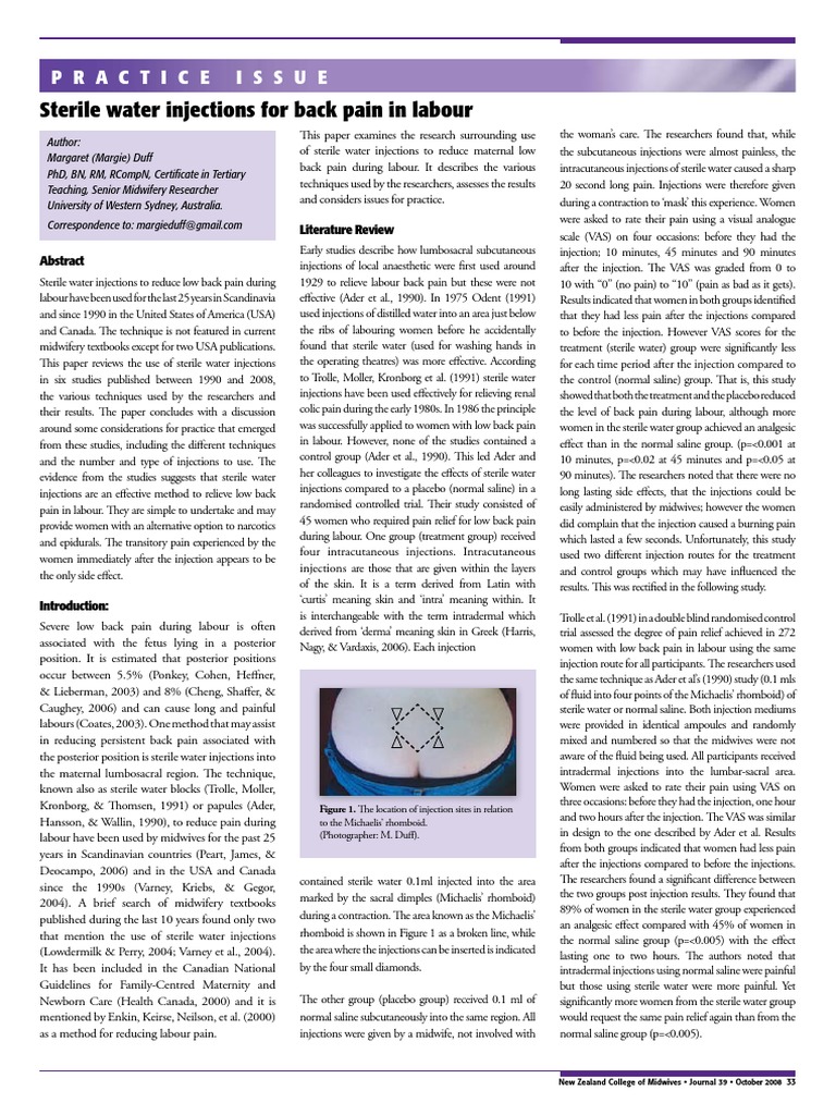 An Evidence-Based Examination of Sterile Water Injections for Relieving ...