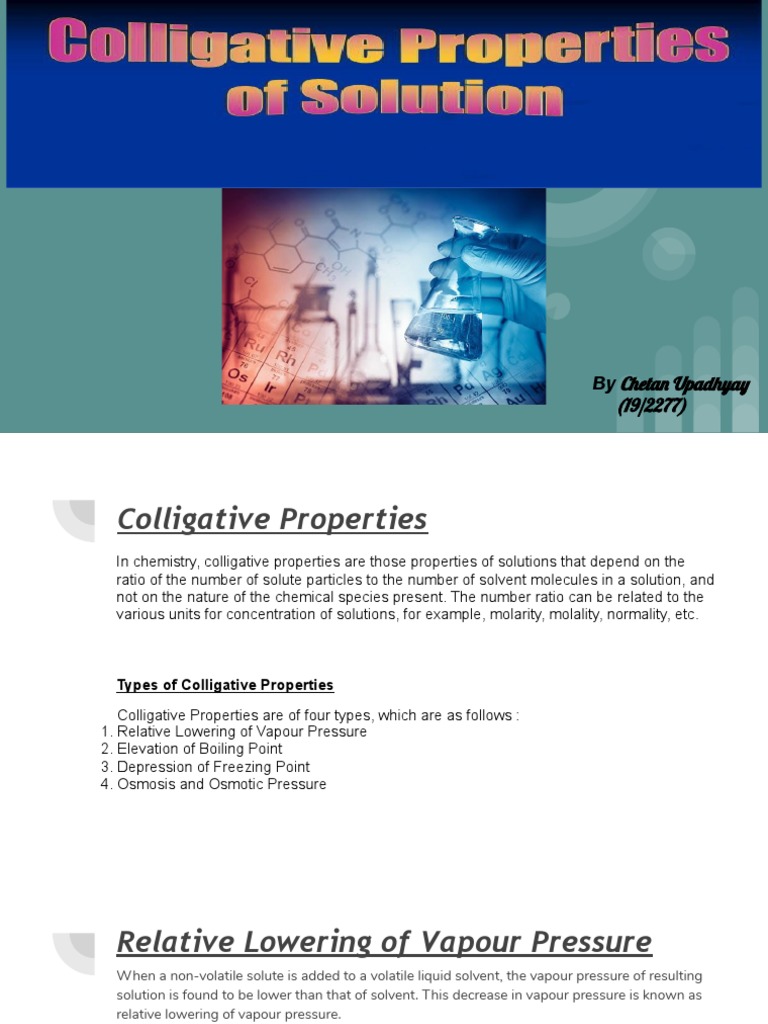 Colligative Properties Power Point Presentation | PDF | Osmosis ...