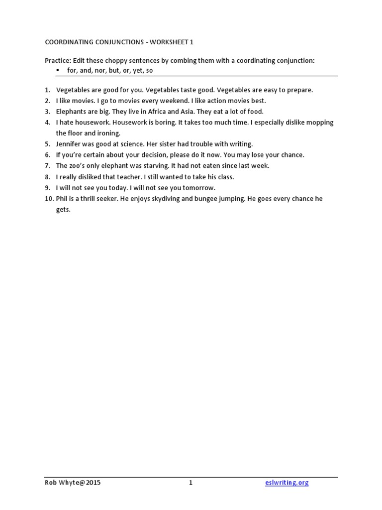Worksheet Choppy Sentences | PDF | Foods