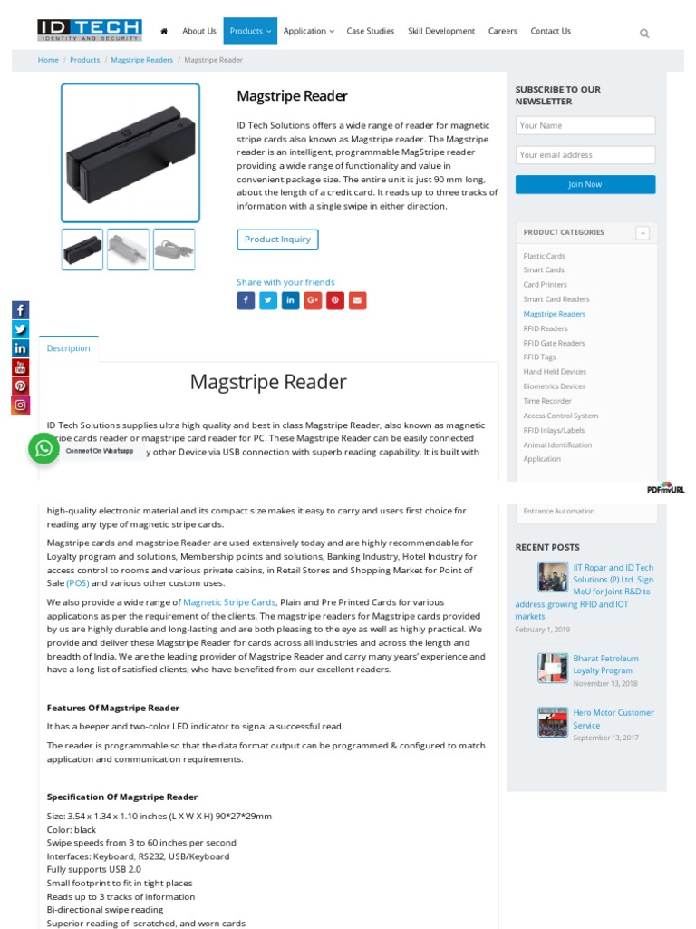 Magstripe Card Reader Provider in Gurgaon | PDF