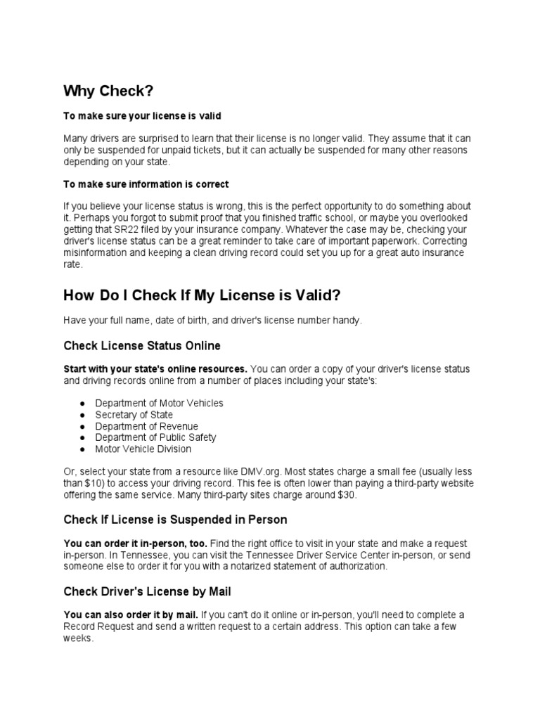 Suspended Driver's License | Download Free PDF | Driving Under The ...