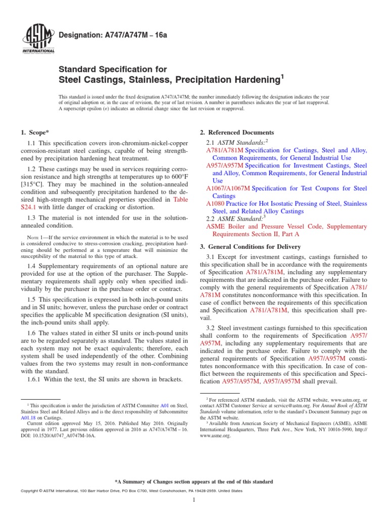 ASTM A747 - A747M-16a PDF | PDF