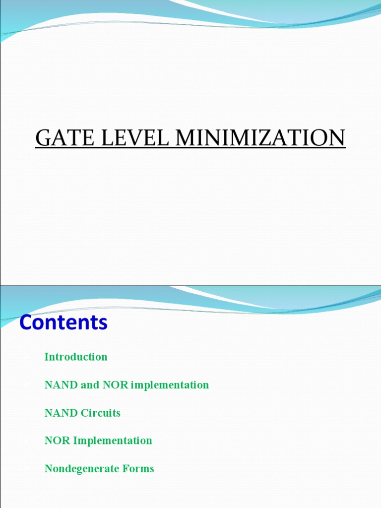 Gate Level Minimization | PDF | Logic Gate | Boolean Algebra