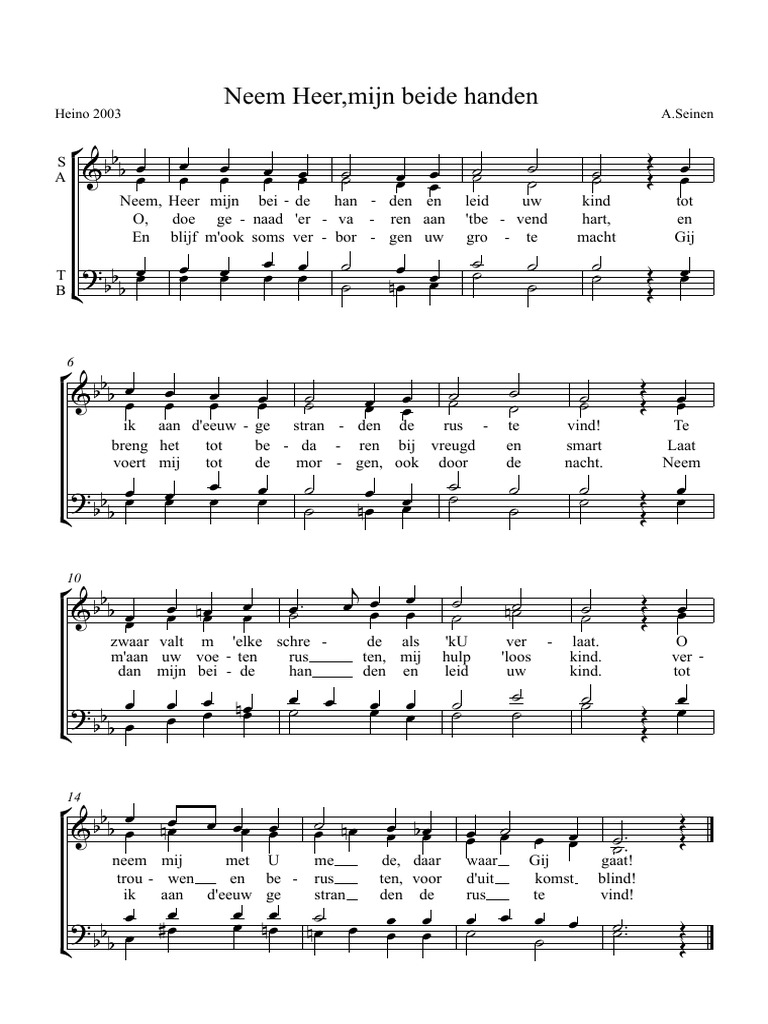 Neem Heer, Mijn Beide Handen | PDF