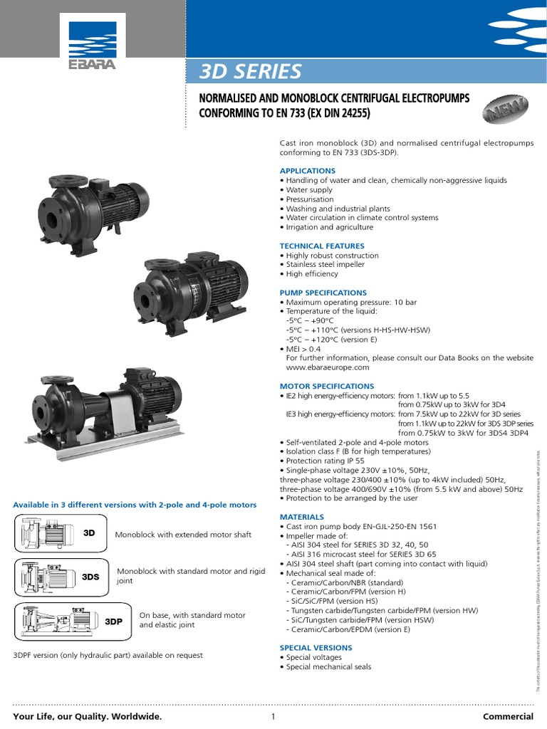 Ebara 3D | PDF | Pump | Manufactured Goods
