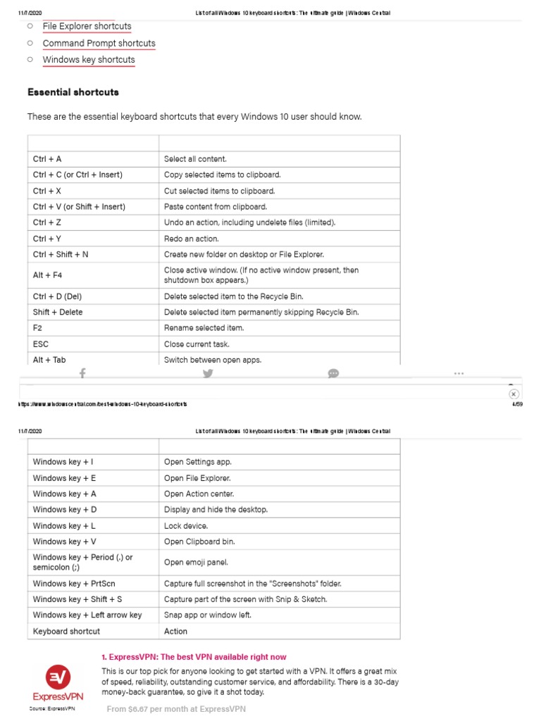 List of All Windows 10 Keyboard Shortcuts - The Ultimate Guide ...