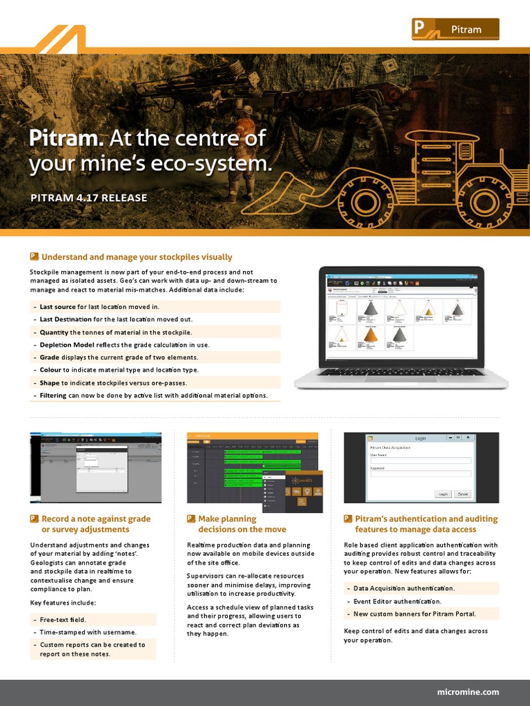 Pitram 4.17: Enhanced Mining Management Tools | PDF | Mobile App ...