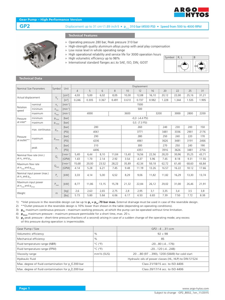 Datasheet GP2 Ha8002 EN PDF | PDF | Pump | Chemical Engineering