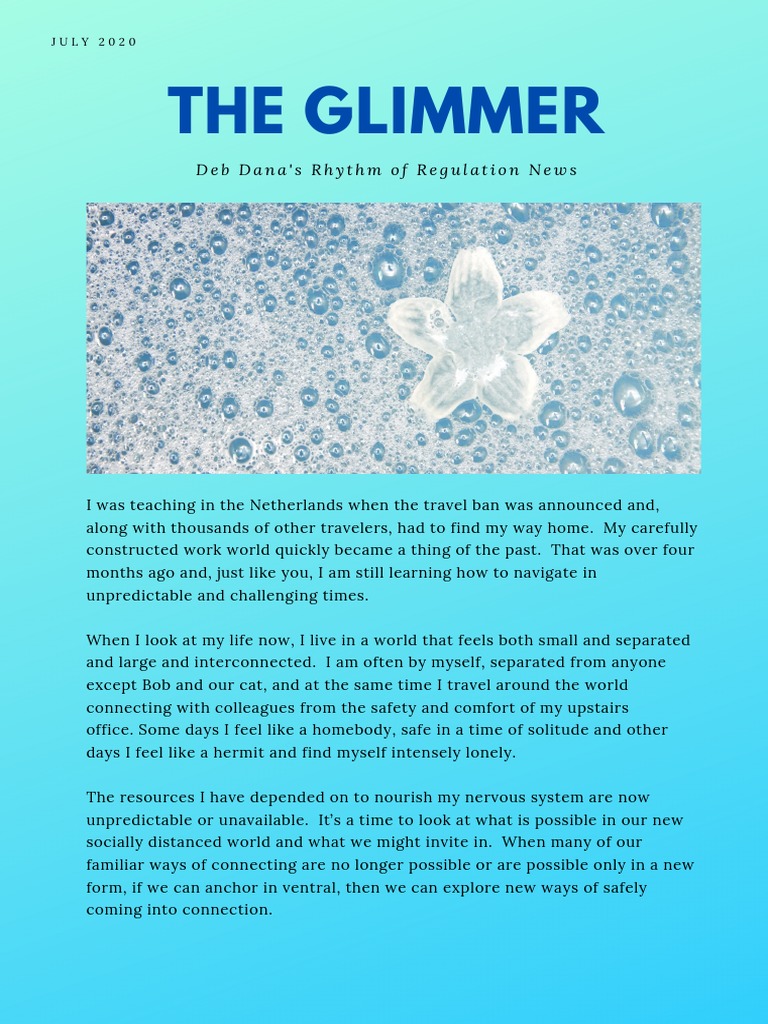 The Glimmer: Deb Dana's Rhythm of Regulation News | PDF