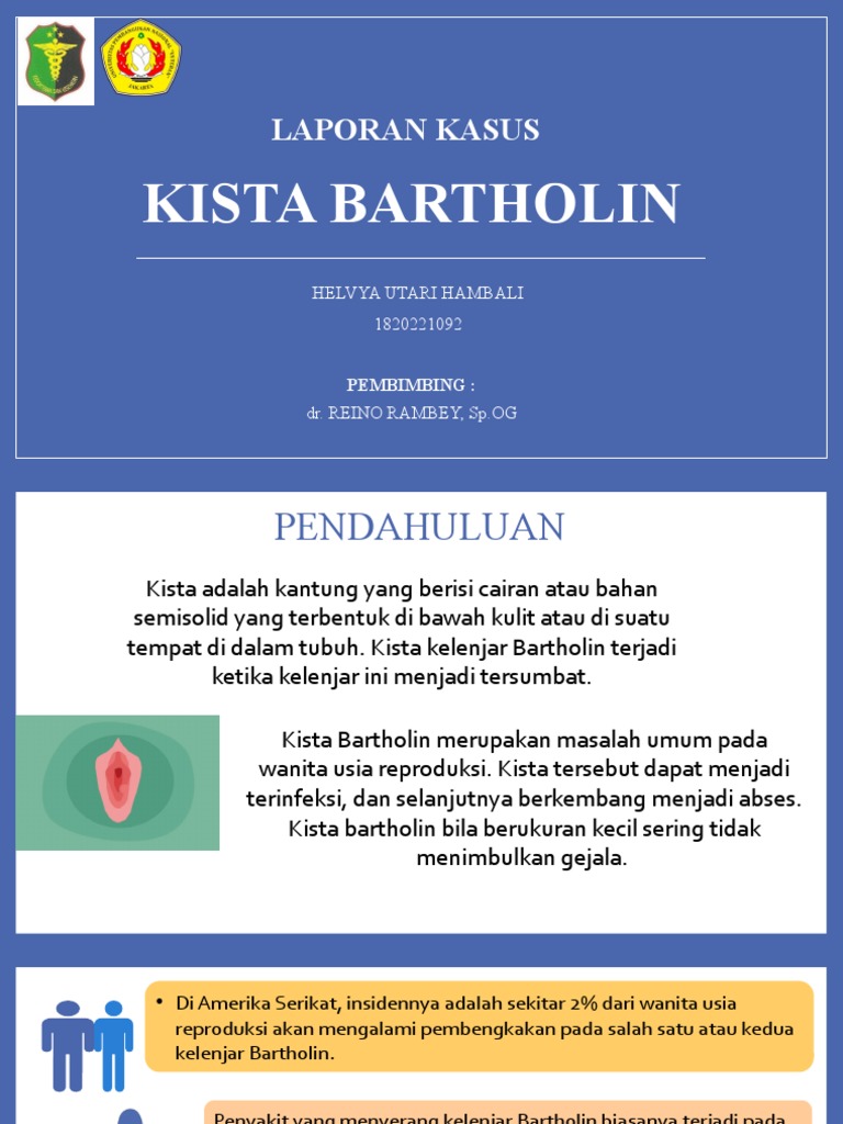 Laporan Kasus Kista Bartholin pada Wanita | PDF | Ilmu Sosial | Kesehatan Holistik