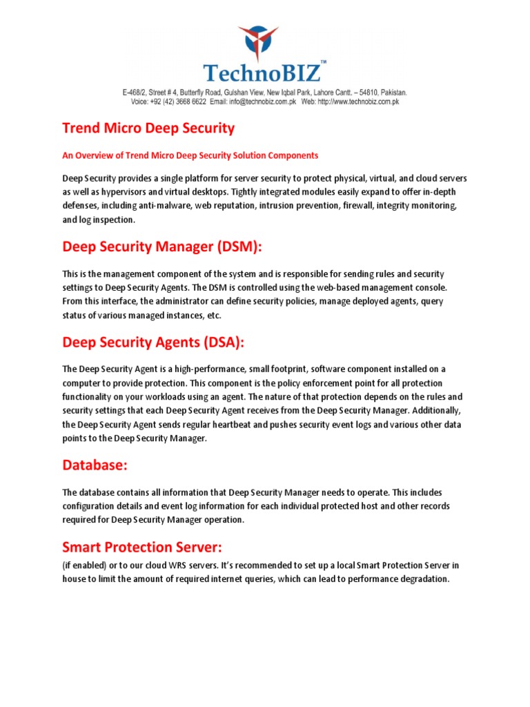 An Overview of Trend Micro Deep Security Solution Components | PDF ...