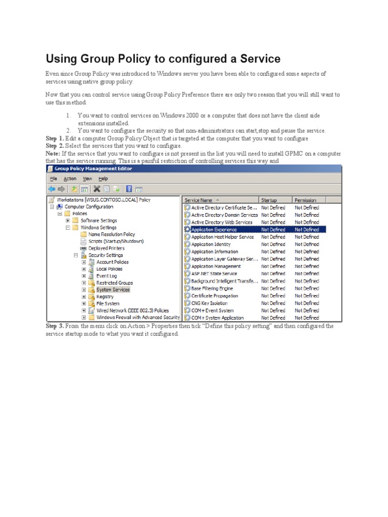 Using Group Policy To Configured A Service | Download Free PDF | Group Policy | Computing Platforms