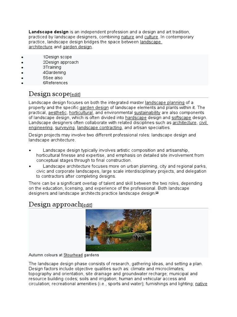 Design Scope: Landscape Design Is An Independent Profession and A ...