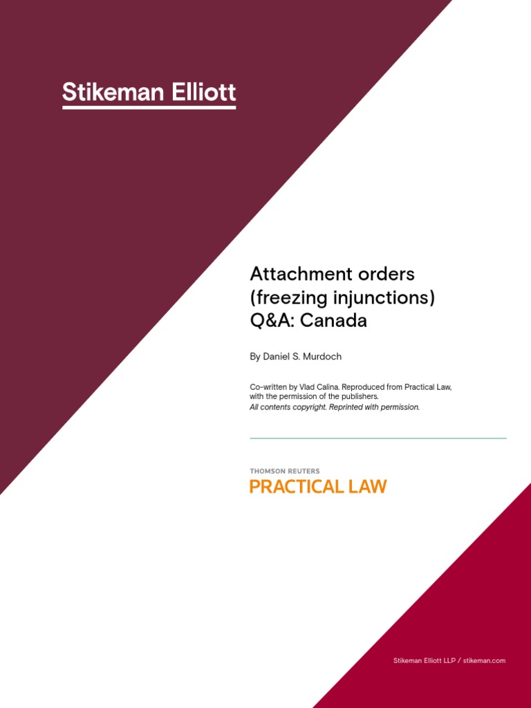 Practical Law - Attachment Orders FINAL | PDF | Judgment (Law) | Equity ...
