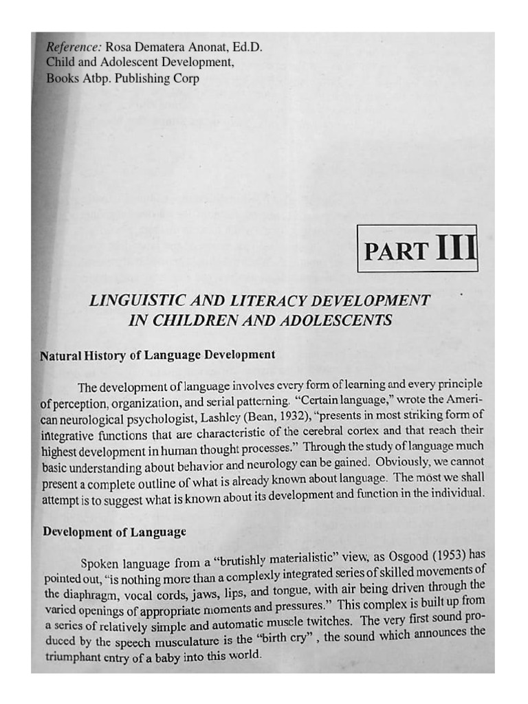 Linguistic and Literacy Development | PDF