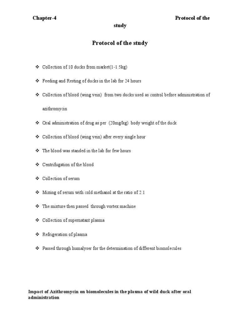 Chapter-4 Protocol of The Study | PDF