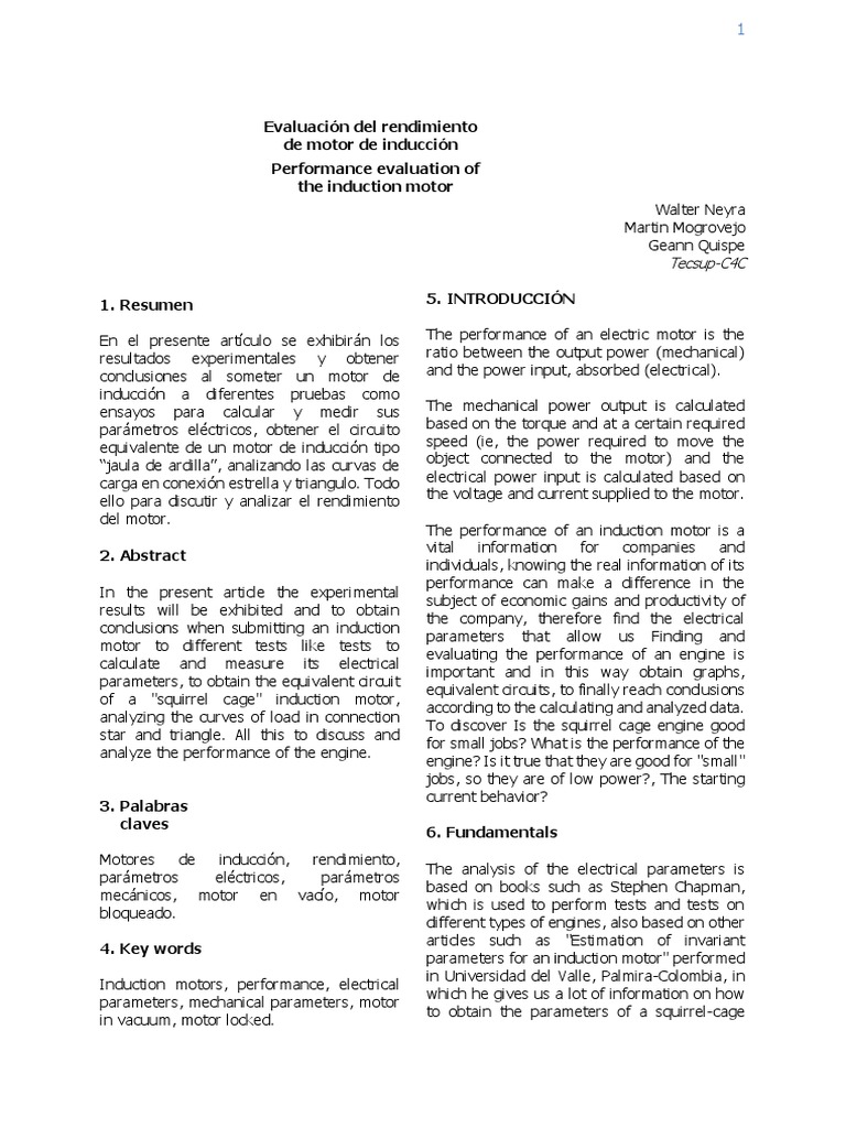 Induction Motor Performance Analysis | PDF | Electric Motor | Physical ...