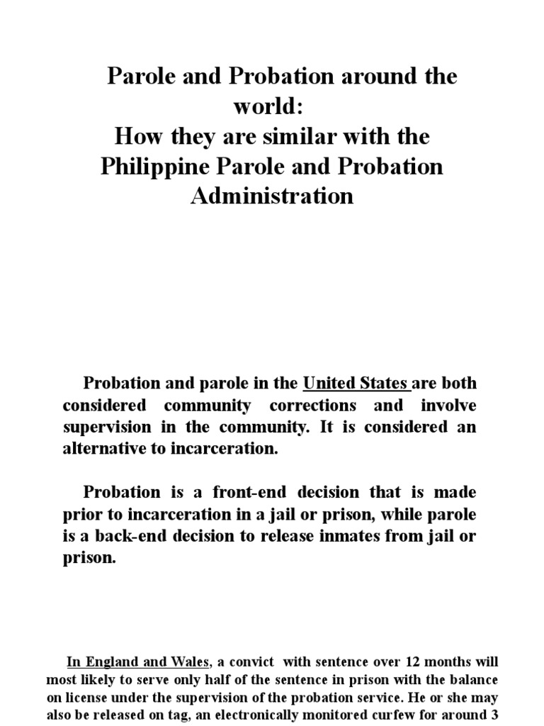 For Parole and Probation | PDF | Parole | Probation