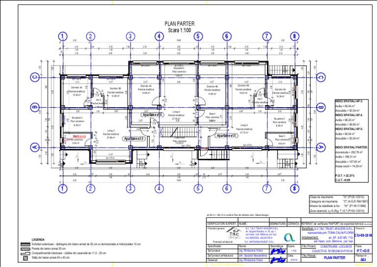 Plan Parter Scara 1:100: Apartament 4 | PDF