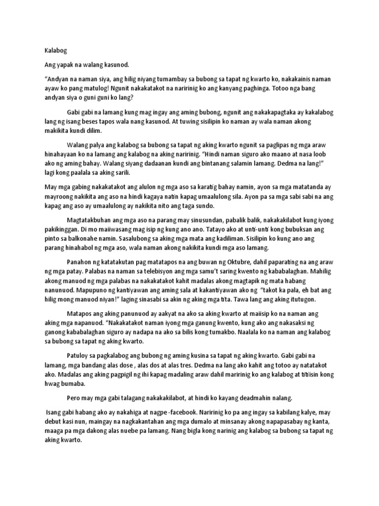 Kalabog Isinulat Ni Ma - Sheryl C. Cabigao | PDF