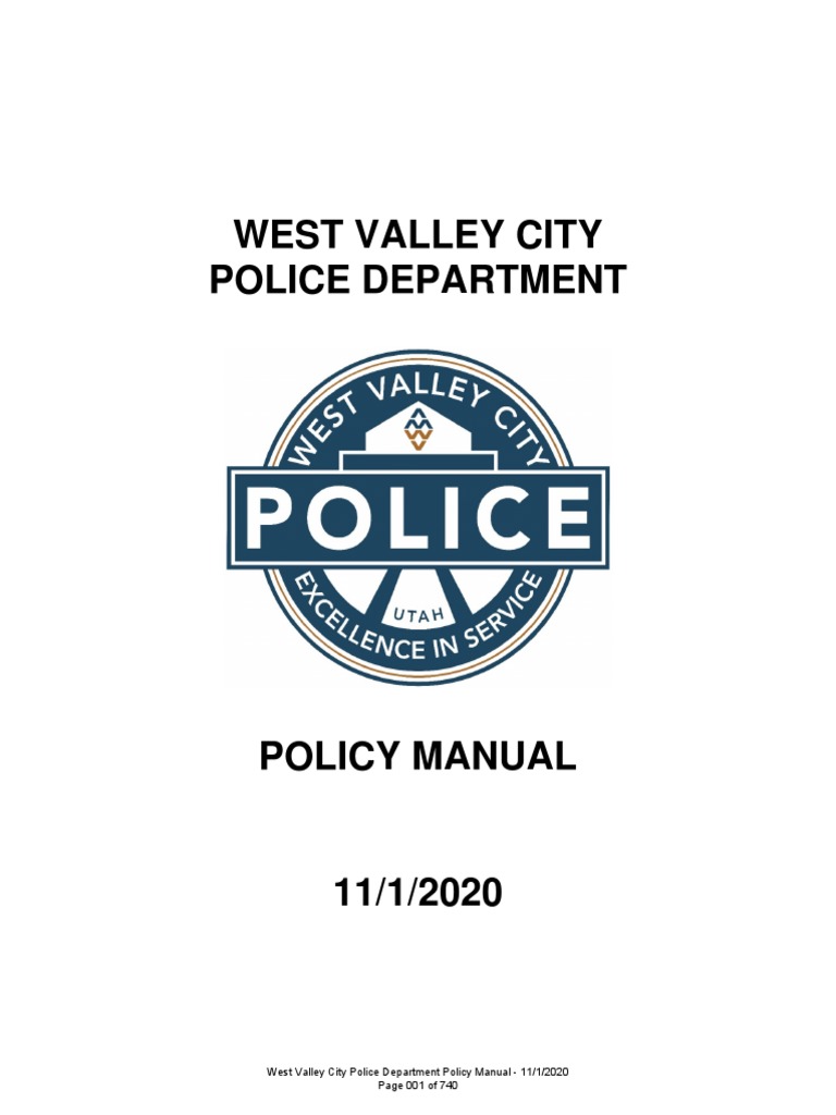 WVC Police Department Policy Manual | PDF | Arrest | Discretion